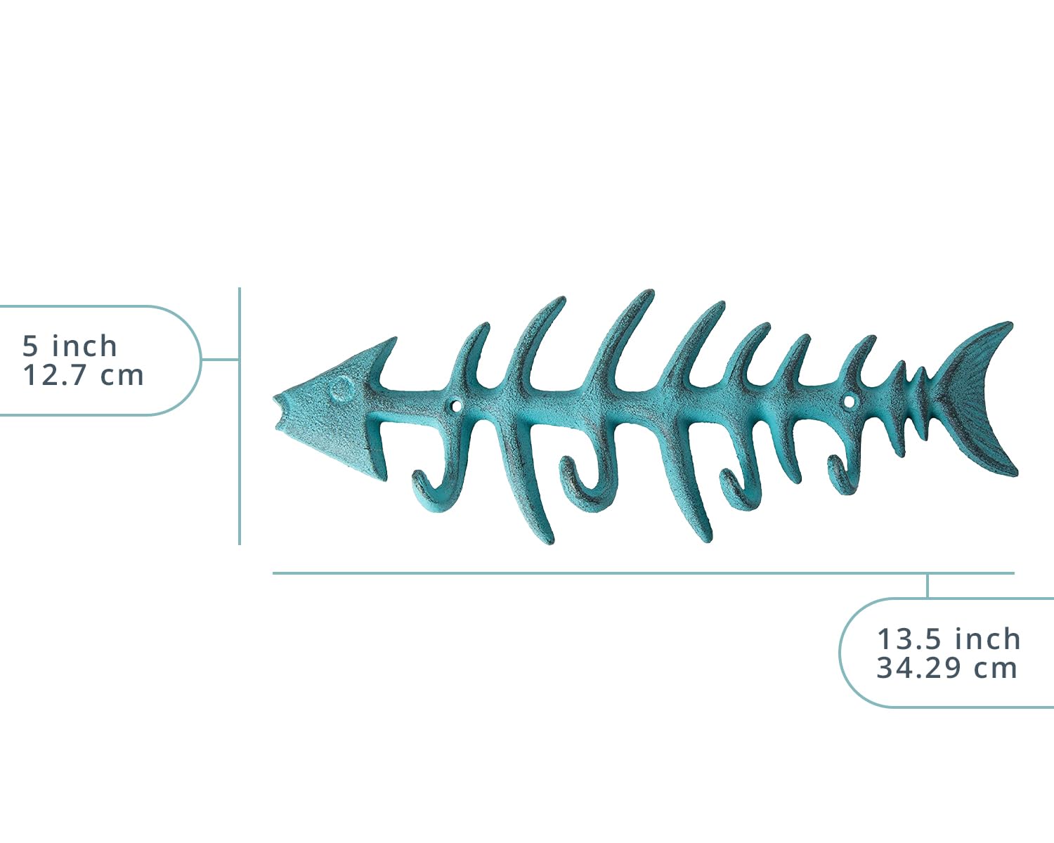 Comfify Decorative Fish Bones Wall Mounted Towel Rack Stylish Cast Iron ...