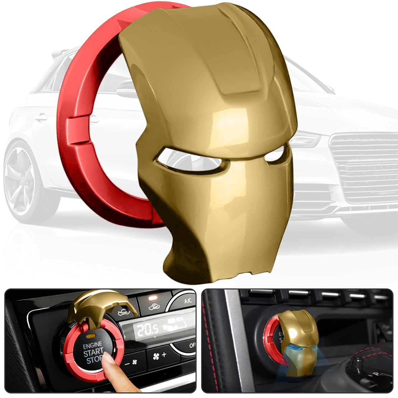 XCLUSY Car Engine Start Stop Button Cover Push Start Button Cover Anti ...