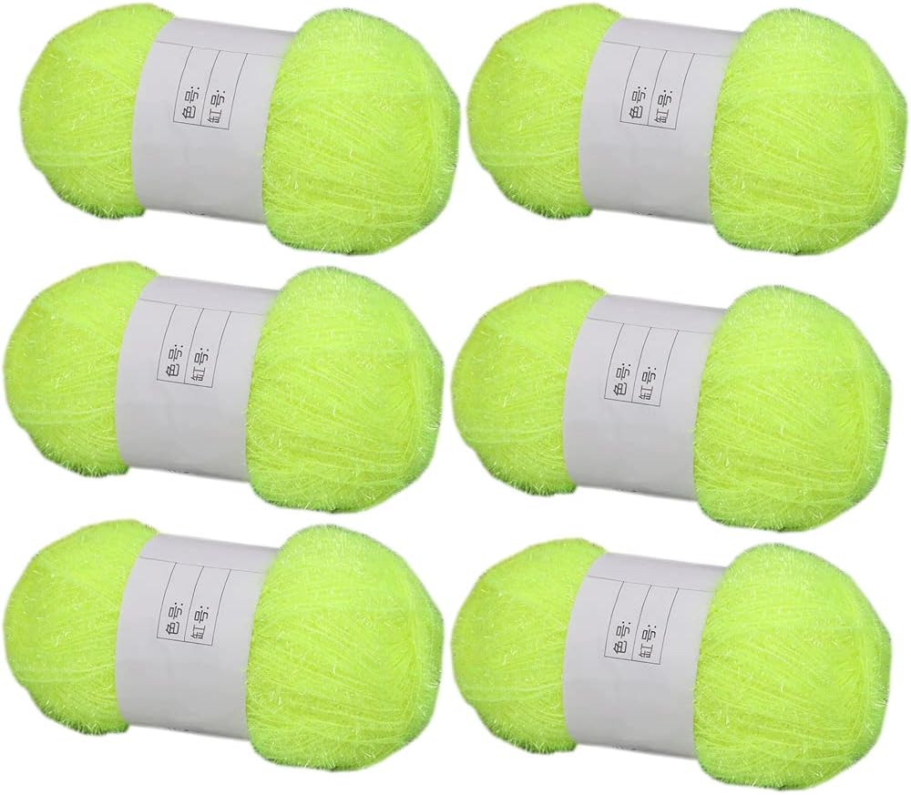Amazon.com: 6 Skeins Shiny Dishcloths Yarn, 100% Polyester Glass Silk ...