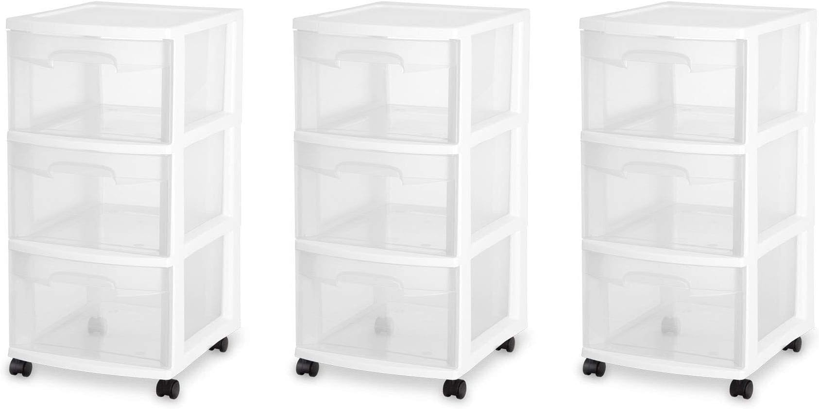 Amazon.com: Sterilite 28308001K 3 Drawer Rolling Caster Wheel Home ...
