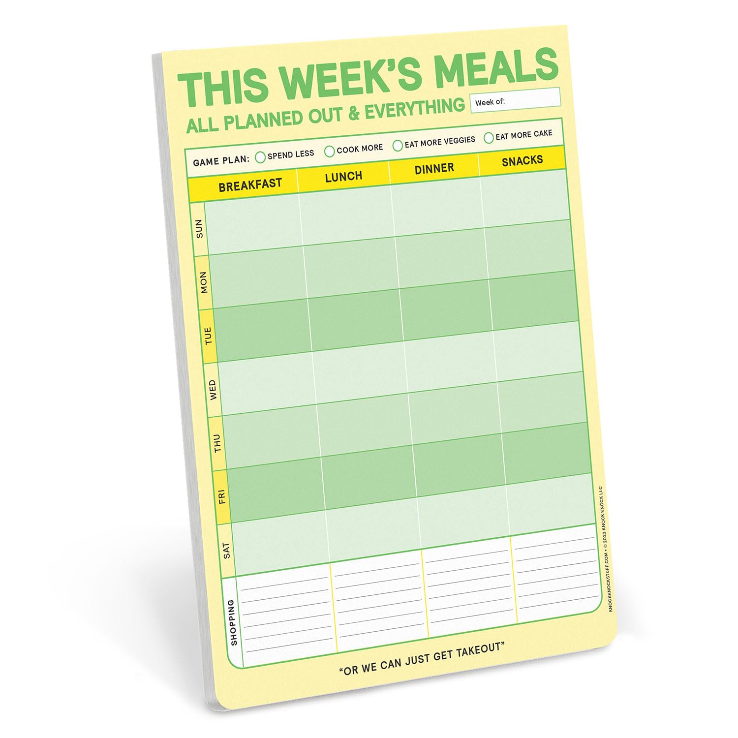 Amazon.com : Knock Knock This Week's Meals Big & Sticky Notepad ...
