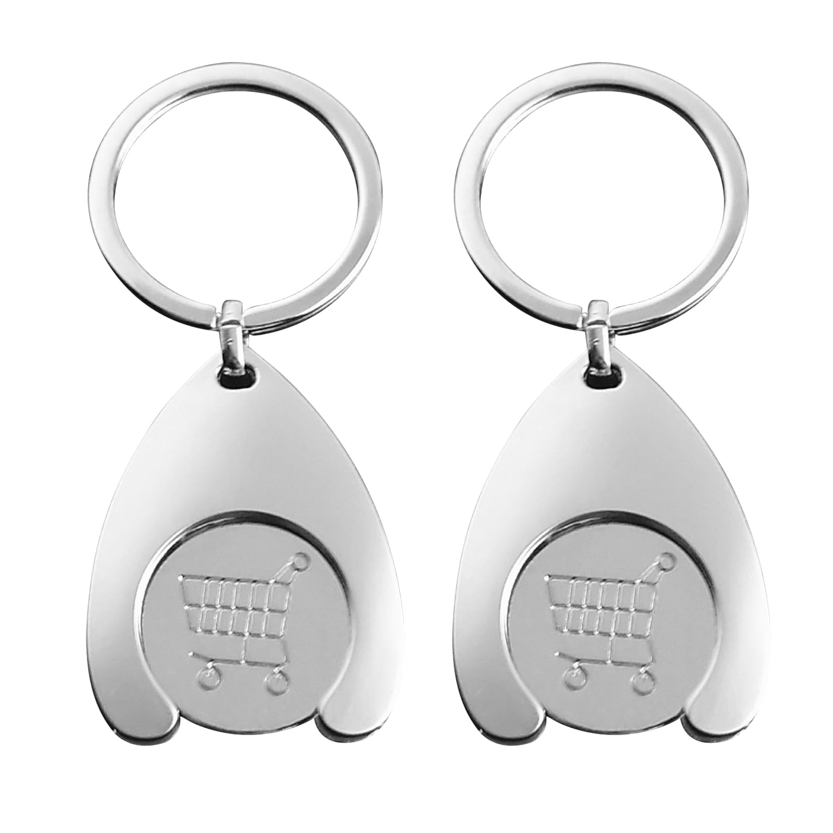 couduan 2 Pieces Portable Shopping Trolley Tokens Keyring,Stainless ...