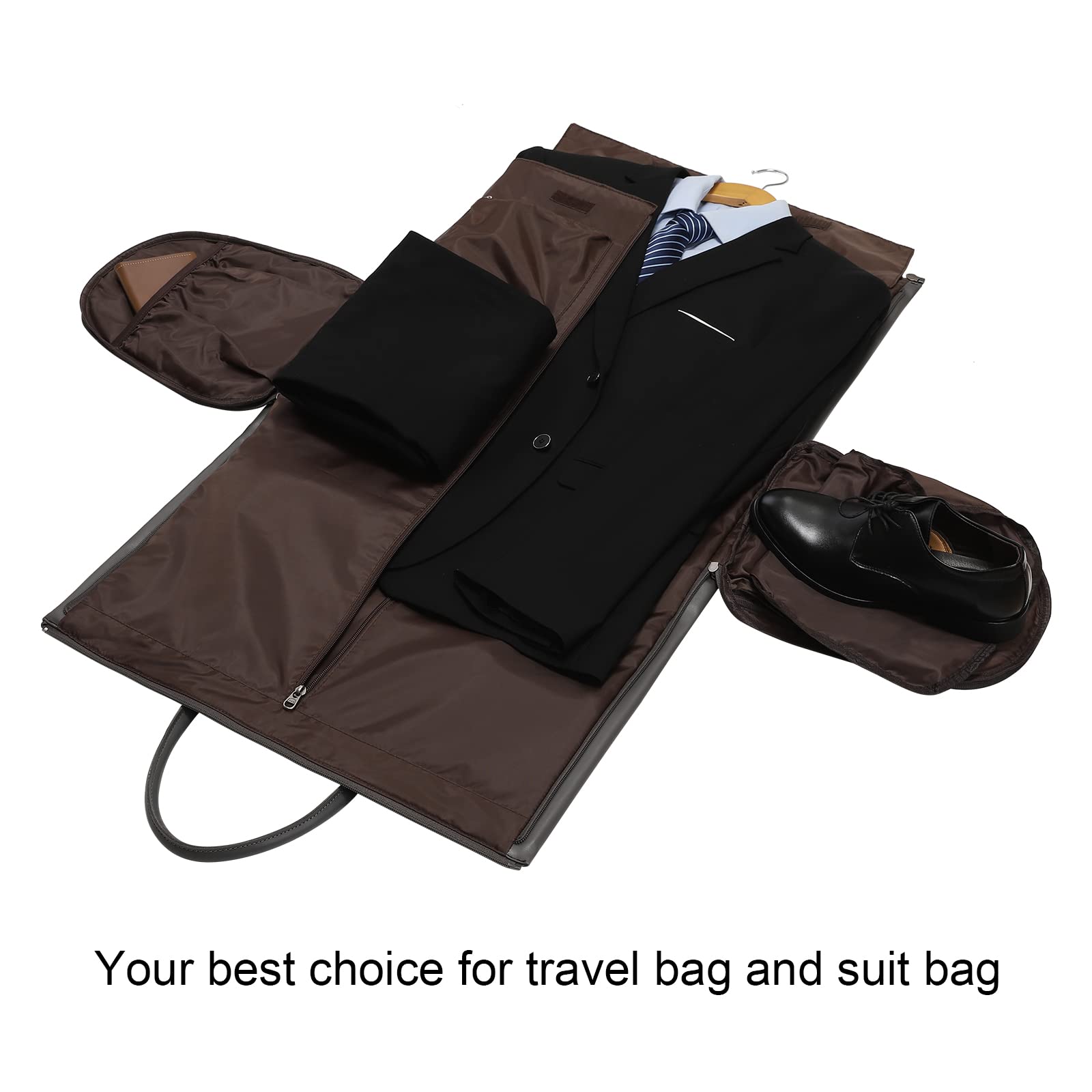 Leather Garment Bag for Travel, Modoker Carry On Suit Carrier Travel ...