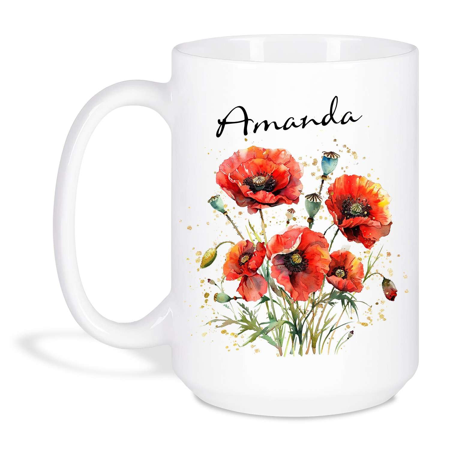 Amazon.com: FABGIFT Watercolor Flowers Themed Coffee Mugs, Personalized ...