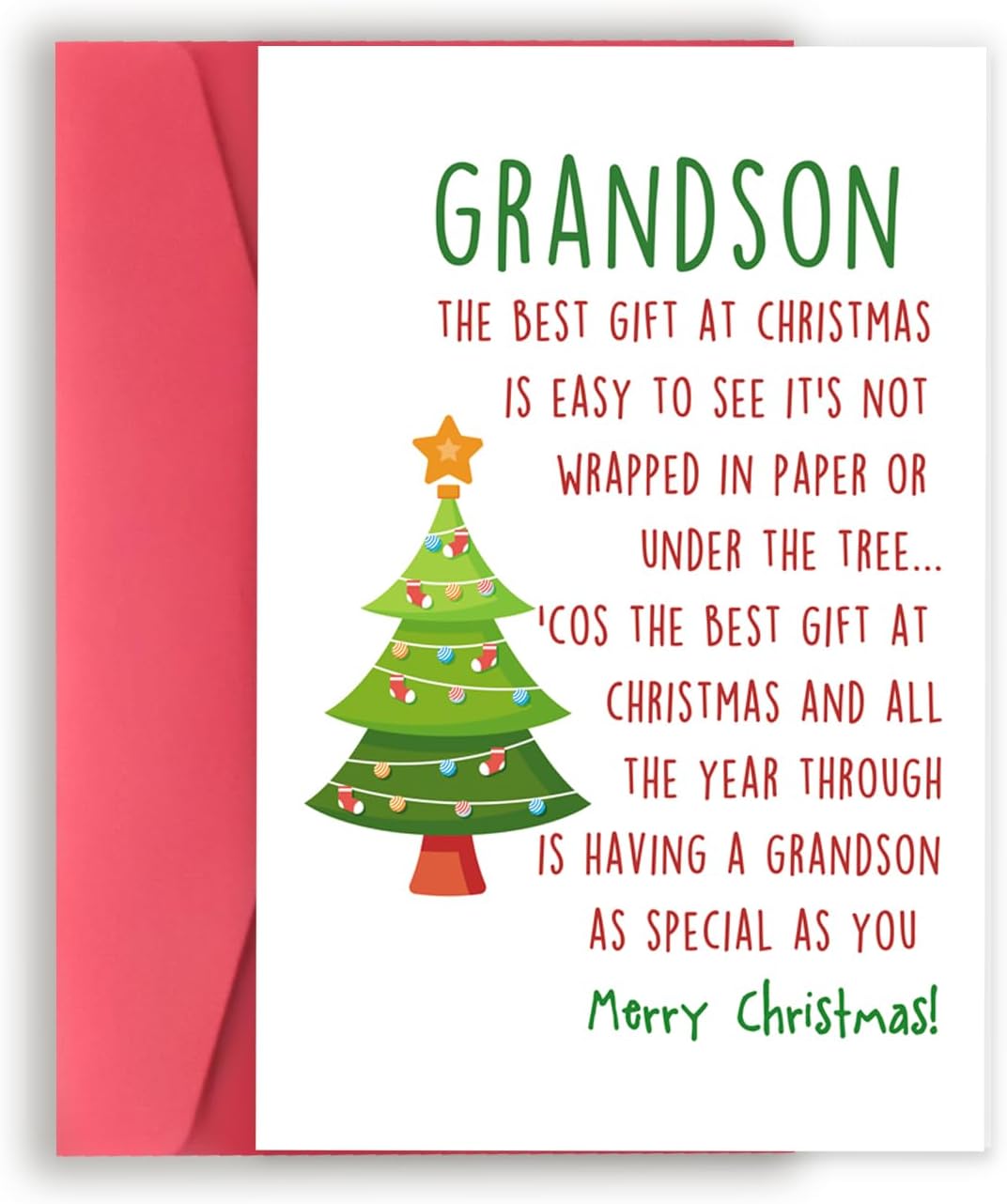 Amazon.com : Merry Christmas Great-Grandson Greeting Card - Hope All of ...