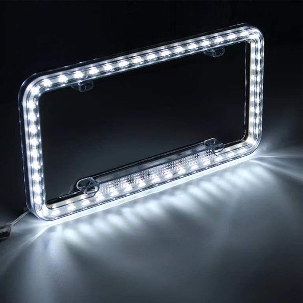 Amazon.com: 12 V LED Color Light License Plate Frame,Acrylic Plastic ...