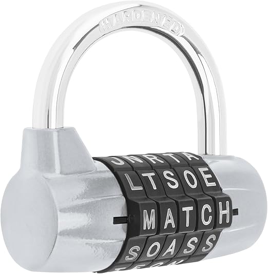HOJLKLD Gym Locker Lock 5 Letter Word Lock Safety Padlock Combination ...