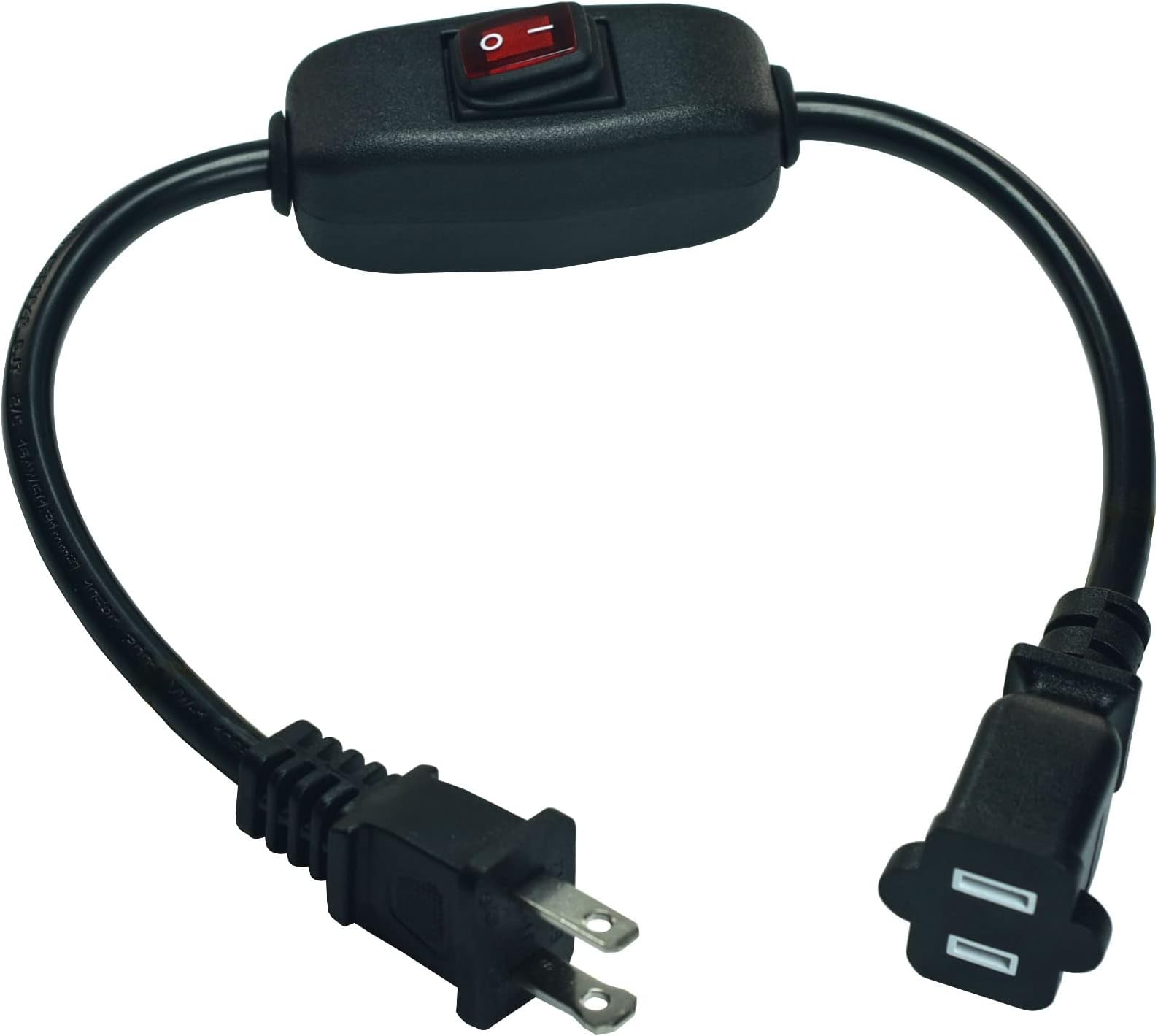 Amazon.com: On Off Switch Extension Cord [2-Feet], 2-Prong Polarized ...
