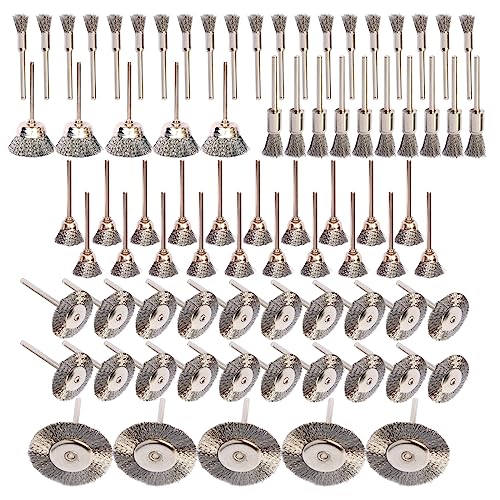 Buy Hiqalty 80 Pcs Rotary Tool Wire Brushes Set,Stainless Steel Wire ...