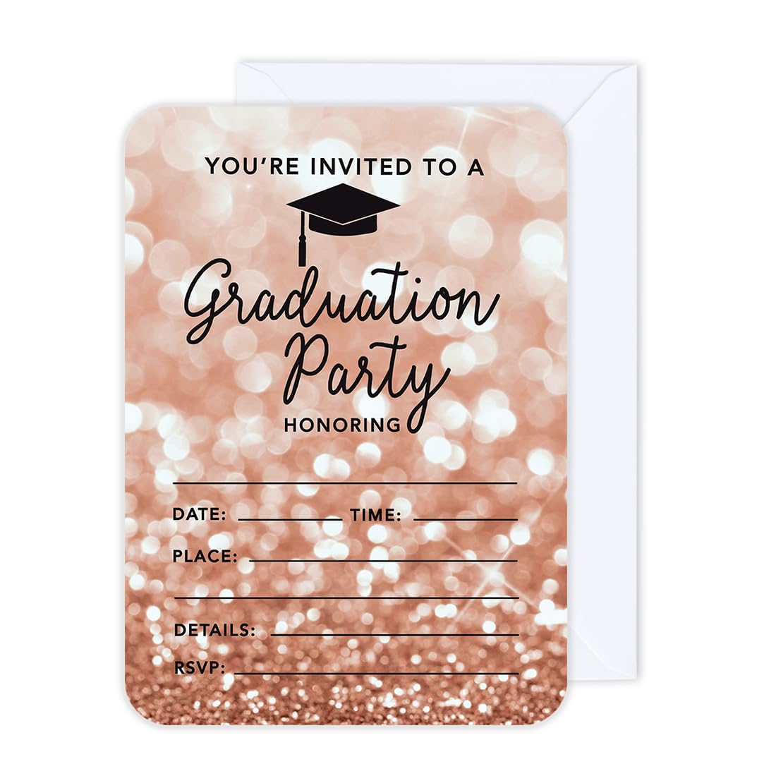 Glitter Graduation Invitations