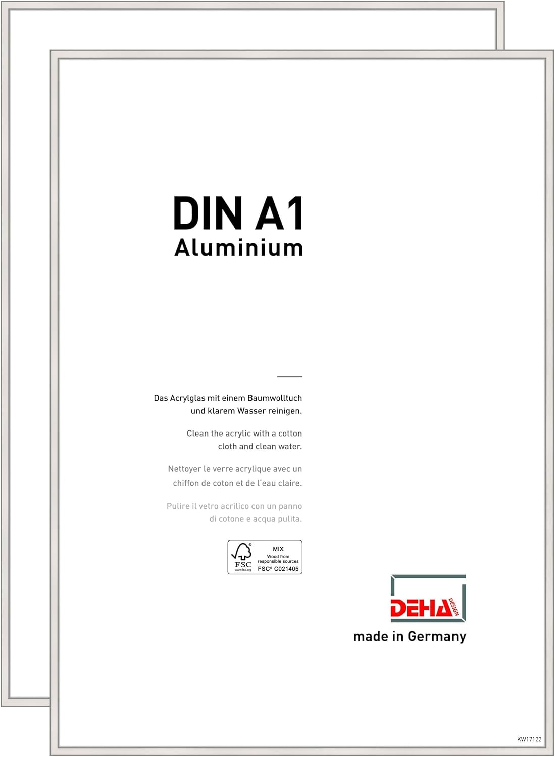 DEHA Design Bilderrahmen Boston (2er Set), A1 59,4x84,1 cm, Aluminium ...