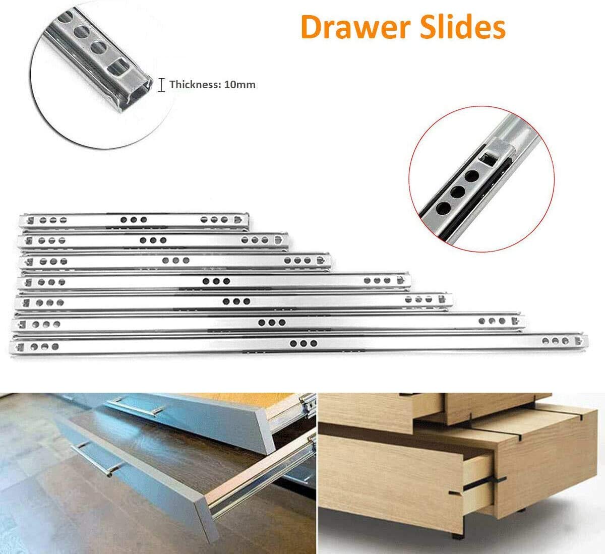 Soft Close Drawer Runners 1 Pair Etal Bearing Drawer Runners Draw Depth ...