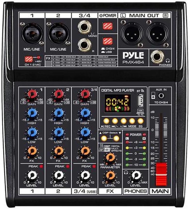 Pyle, Audio Mixer, DJ Mixer, USB Interface, DJ Controller, Sound Mixer ...