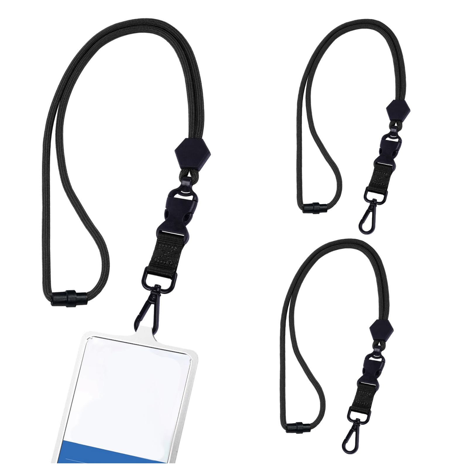 Snapklik.com : 3 Pack Breakaway Lanyards, Adjustable Woven Badge Holder