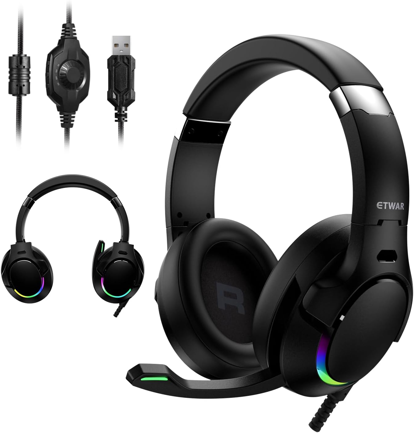 Amazon.com: FIFINE PC Gaming Headset, USB Headset with 7.1 Surround ...