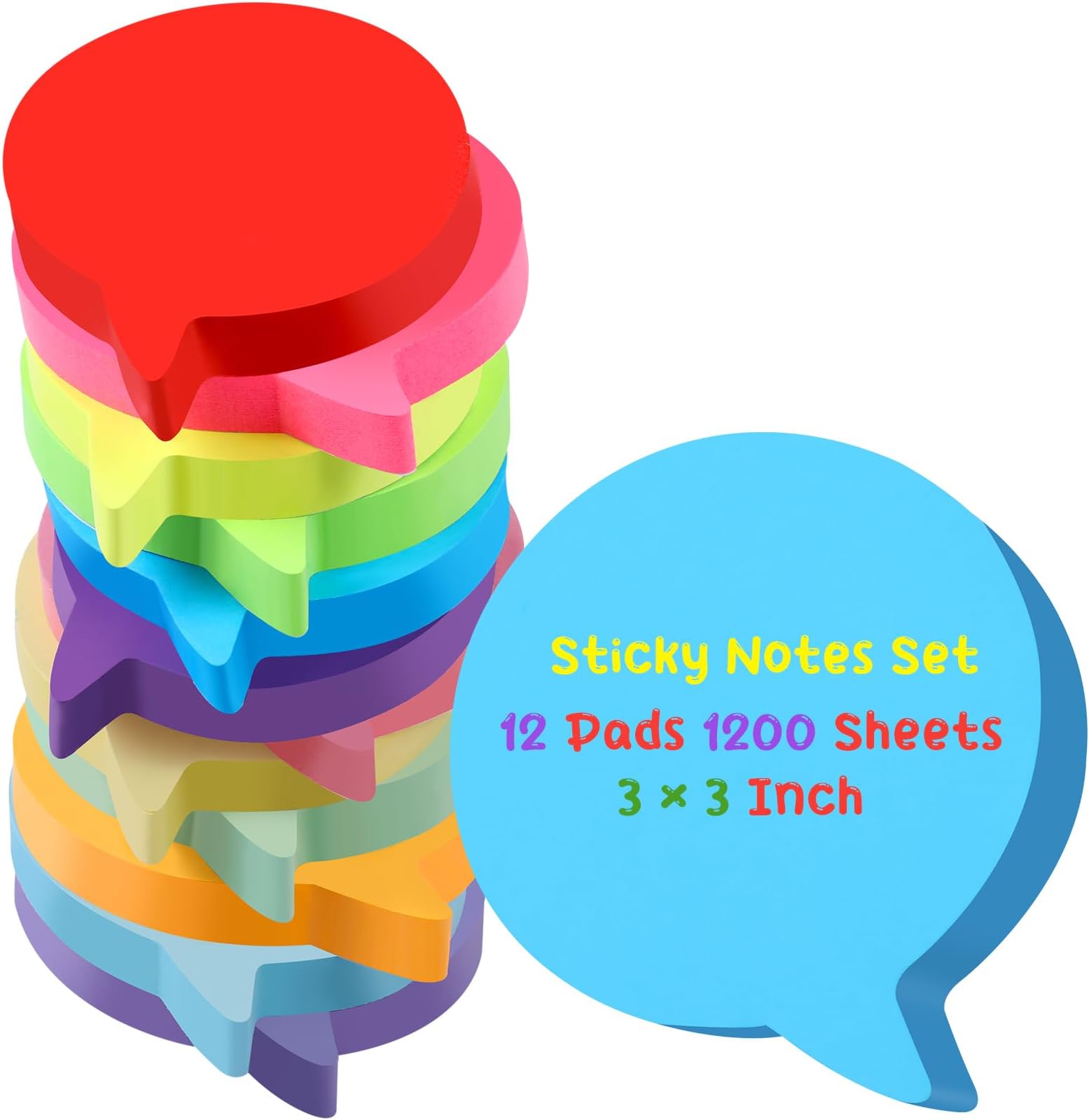 Amazon.com : Redi-Tag Thought Bubble Notes 2 Pads, 3 x 3 Inches, Neon ...