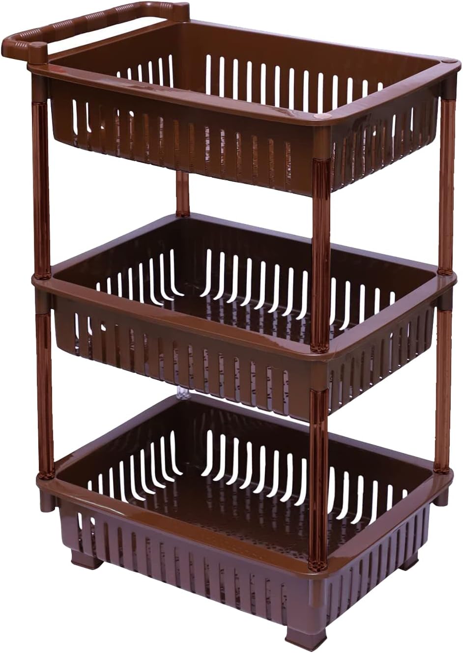 FotoStation 3 Tier Vegetable Trolley, Kitchen Trolley Basket On Wheels ...
