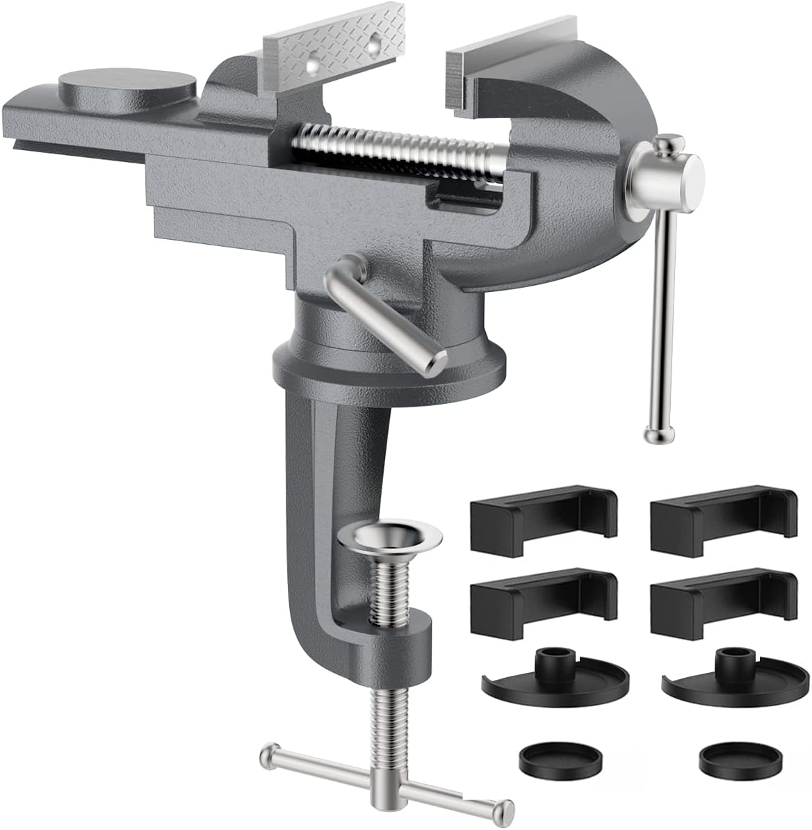 YaeTek 2 in 1 Table Bench Vise with 360° Swivel Base Aluminum Alloy 3 ...