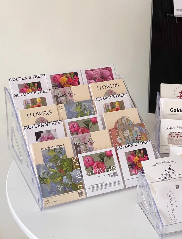 Acrylic Greeting Card Display Rack, Greeting Card Holder Stand Clear ...