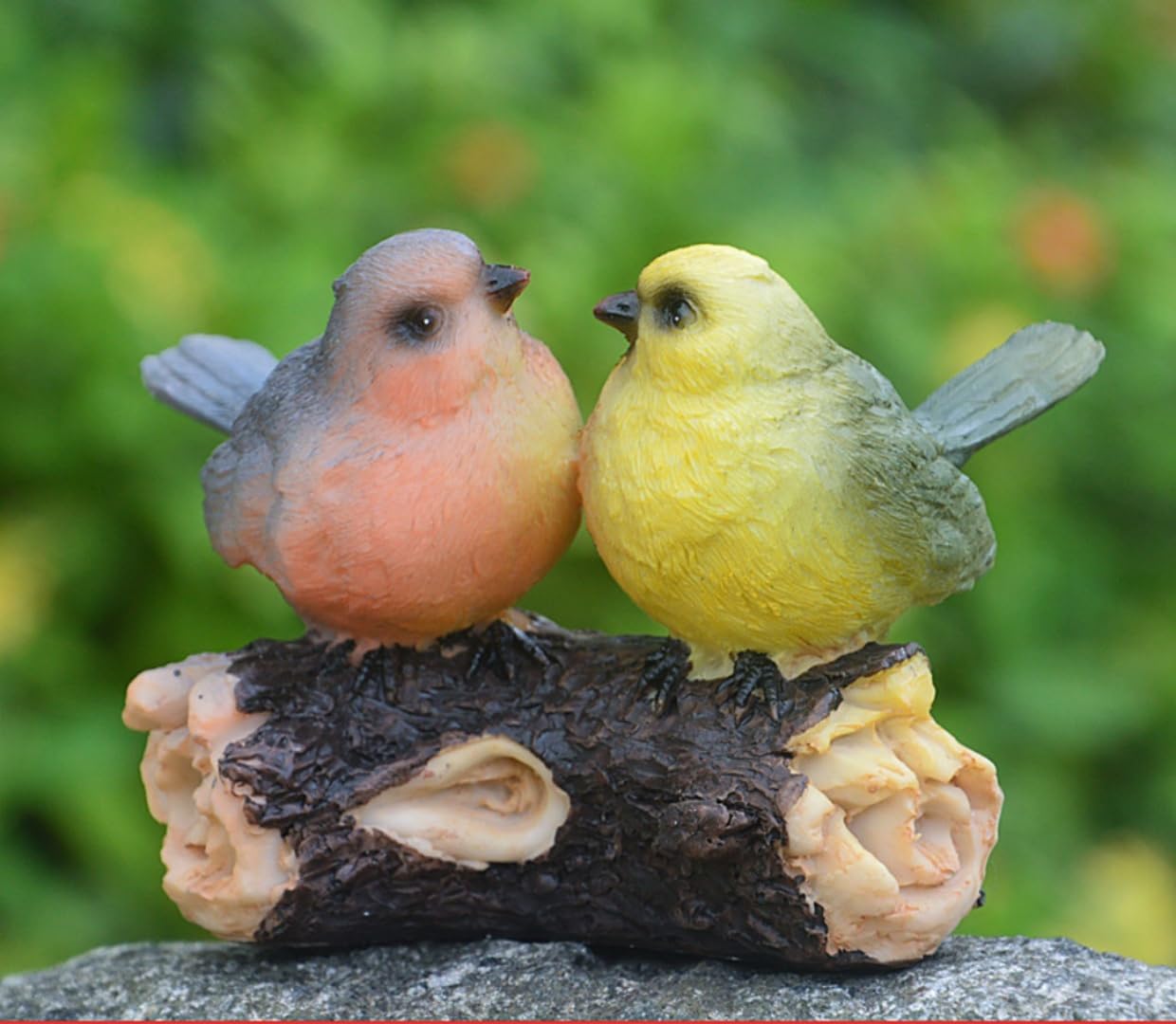 Amazon.co.jp: SUQ I OME 枝に腰掛けた2羽の鳥 植木鉢ハガーの置物、ミニ樹脂の鳥の彫刻屋外像プランターポットクラフト装飾 ...