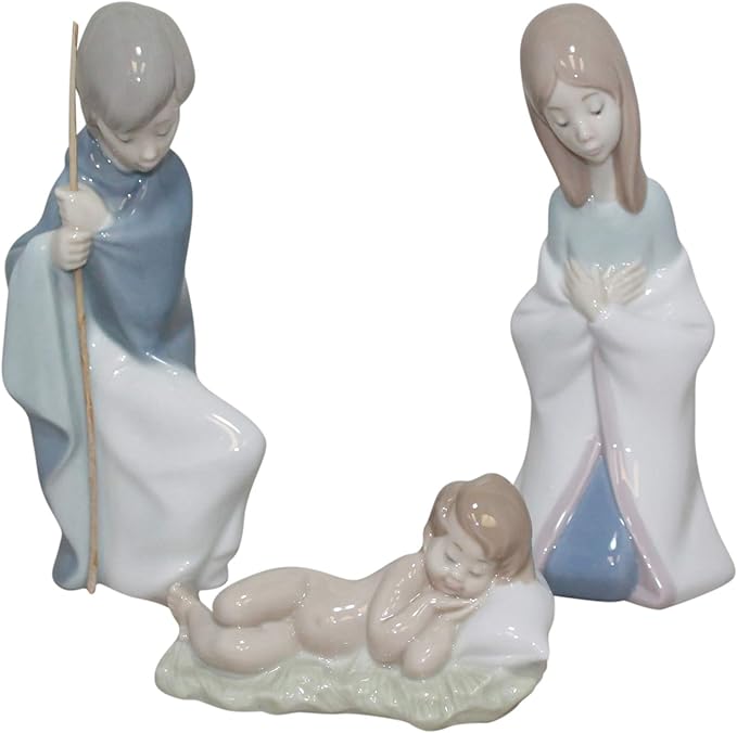 Amazon.com: Lladro Children's Nativity Joseph, Mary, Jesus Figurine Set ...
