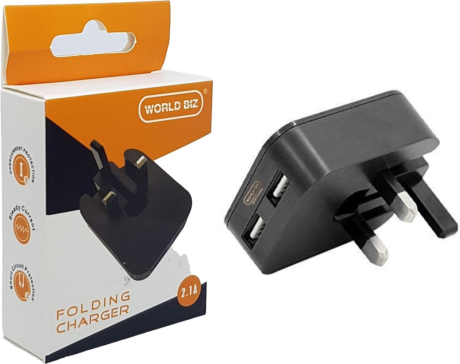 WorldBiz - 2 Port Foldable Folding Dual USB Plug Charger | Dual USB ...