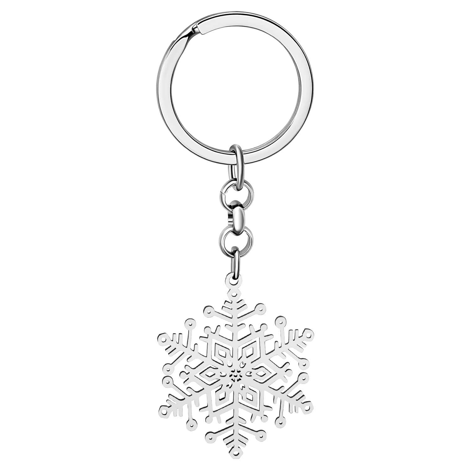 DOWAY Stainless Steel Christmas Tree Snowflake Keychain Candy House ...