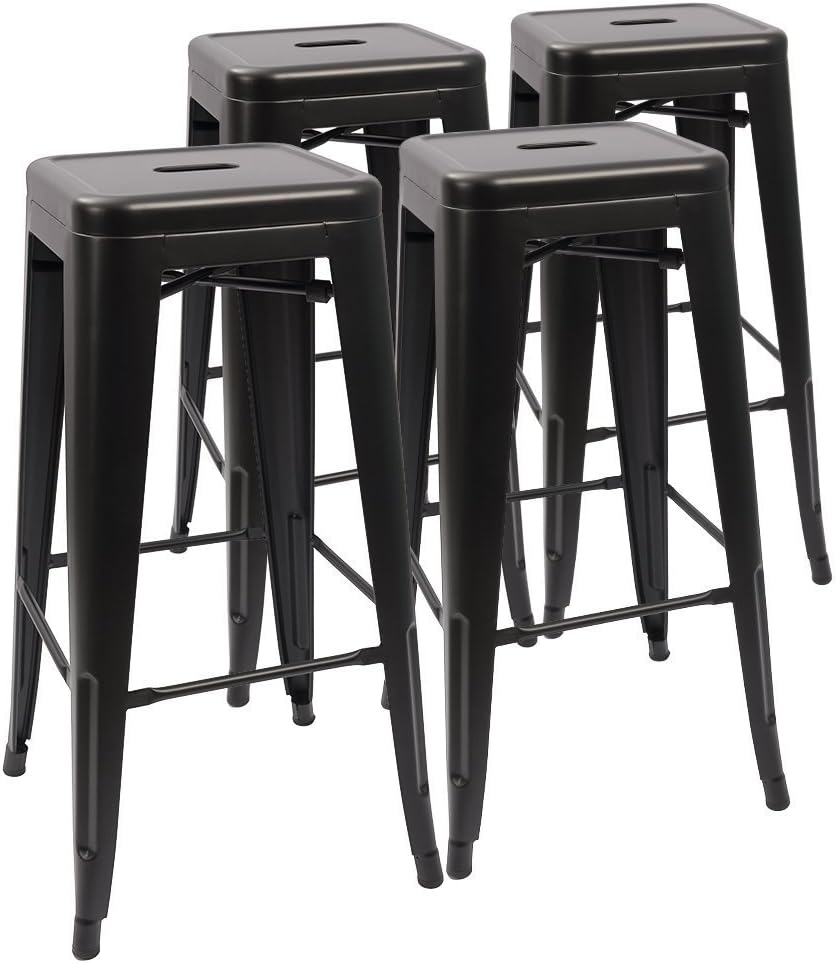 Amazon.com: Devoko Metal Bar Stools 30" Indoor Outdoor Stackable ...