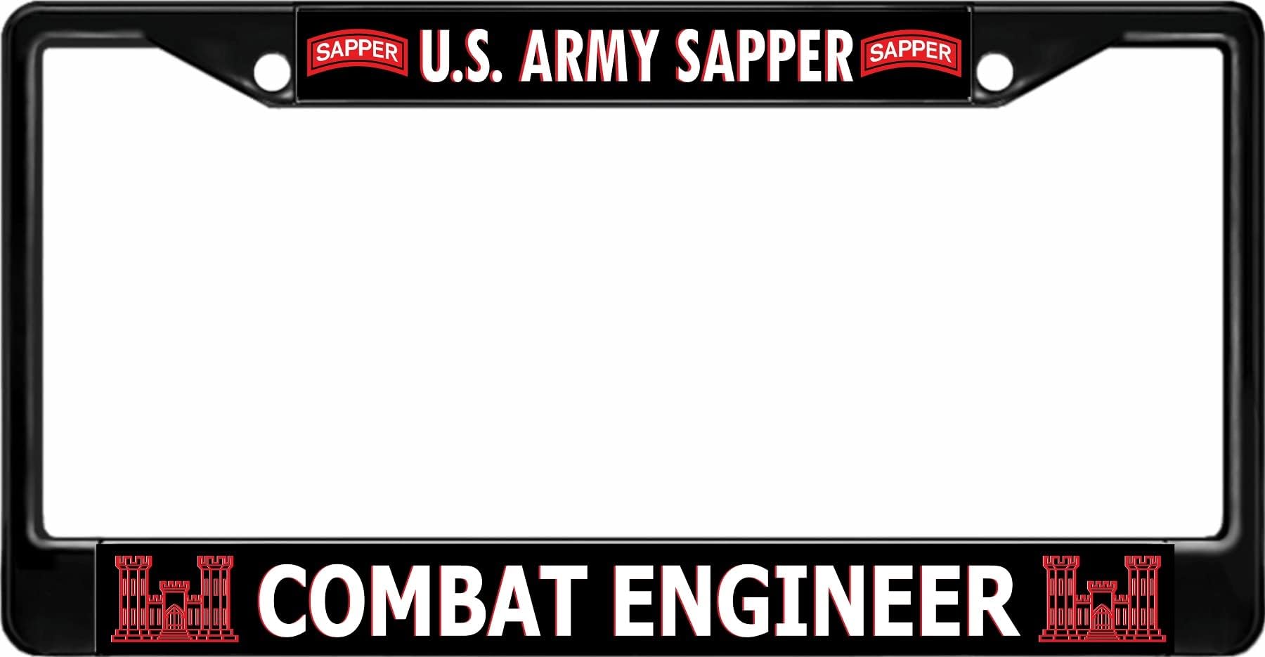 Amazon.com: U.S. Army Combat Engineer Chrome License Plate Frame ...