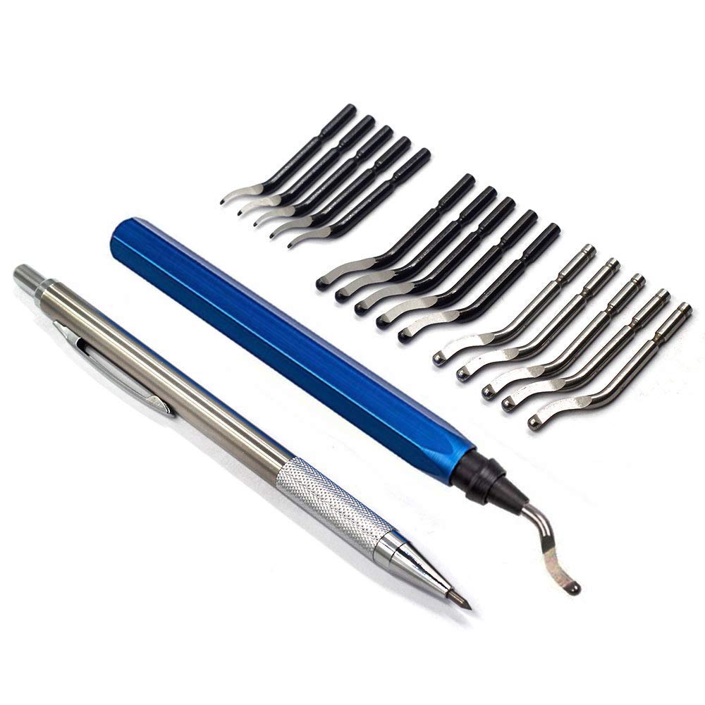 Deburring Tool Kit Set YUFUTOL 15 pcs HSS Blades with A Swivel Handle ...