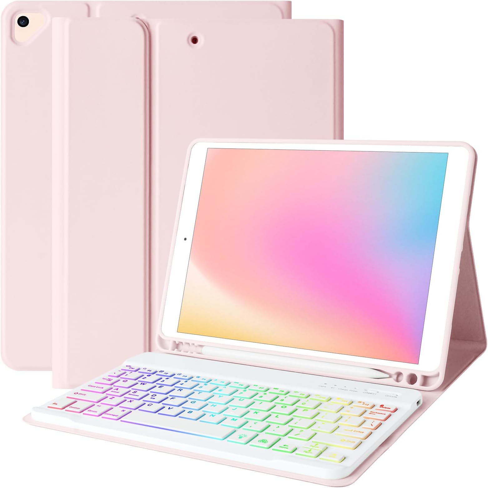MOONPAI Funda con Teclado de Español(Incluye Ñ) para iPad 10.2 7a 8a 9a ...