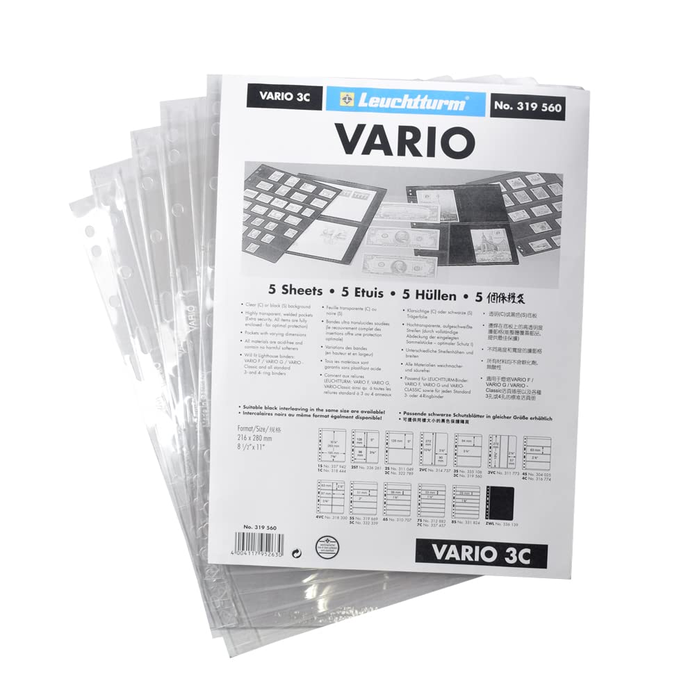 Buy Lighthouse Vario Plastic Pocket Sheets with 3-Way Division for ...