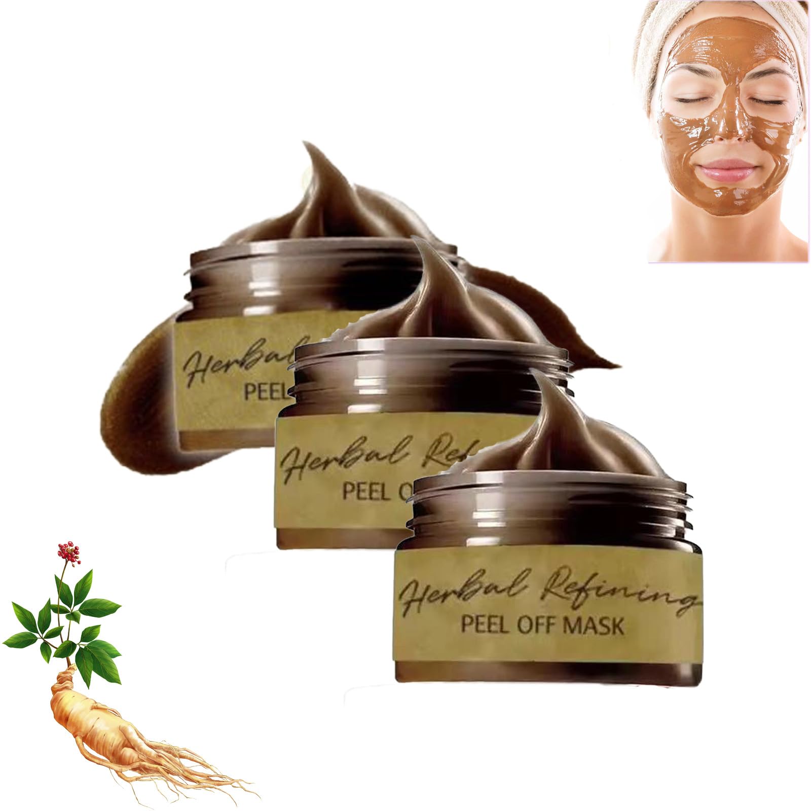 Amazon.com : Herbal Refining Peel-Off Facial Mask,Pull-off blackhead ...