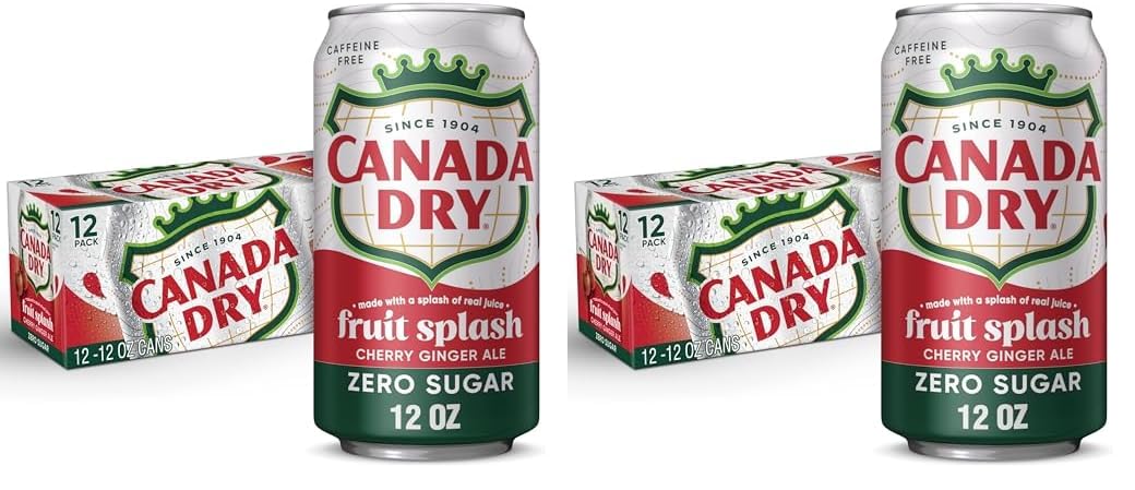 Amazon.com: Canada Dry Zero Sugar Cherry Ginger Ale Fruit Splash Soda ...