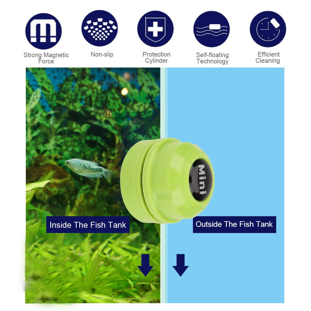 Aquarium Glass Cleaner Mini Magnetic Aquarium Cleaner - Fish Tank Glass ...