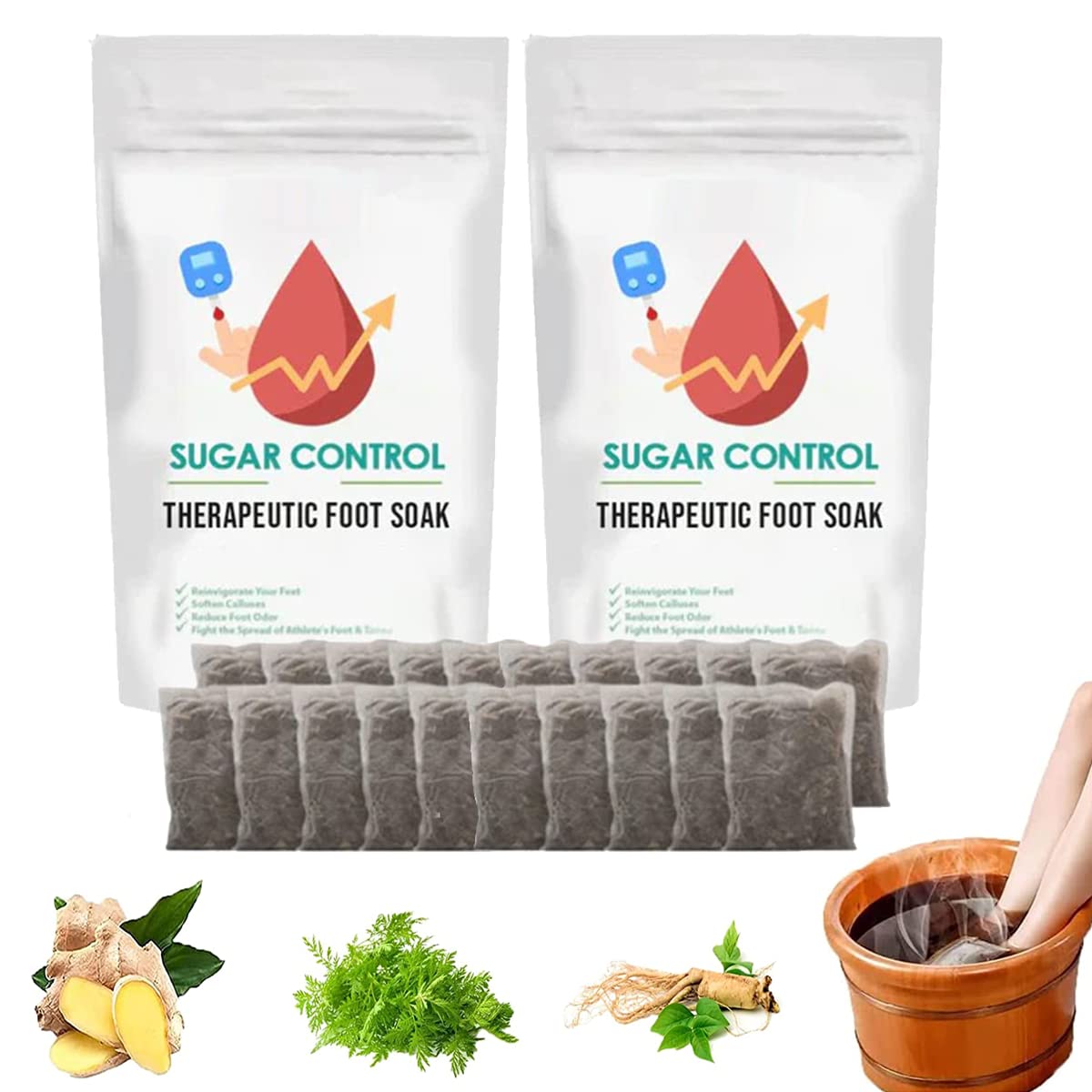 20pc Lymphatic Drainage Ginger Foot Soak Leg Slimming Foot Detox ...