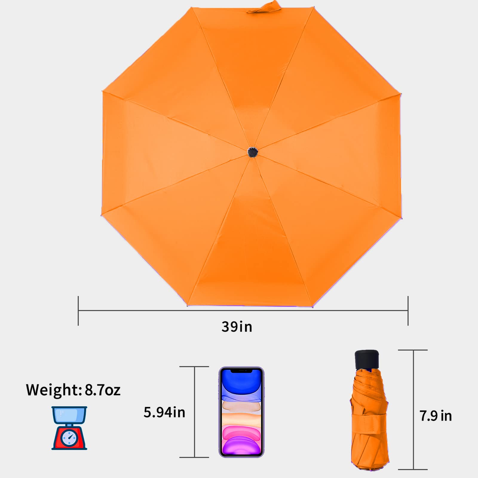 Snapklik.com : 8 RIBS Orange Umbrellas