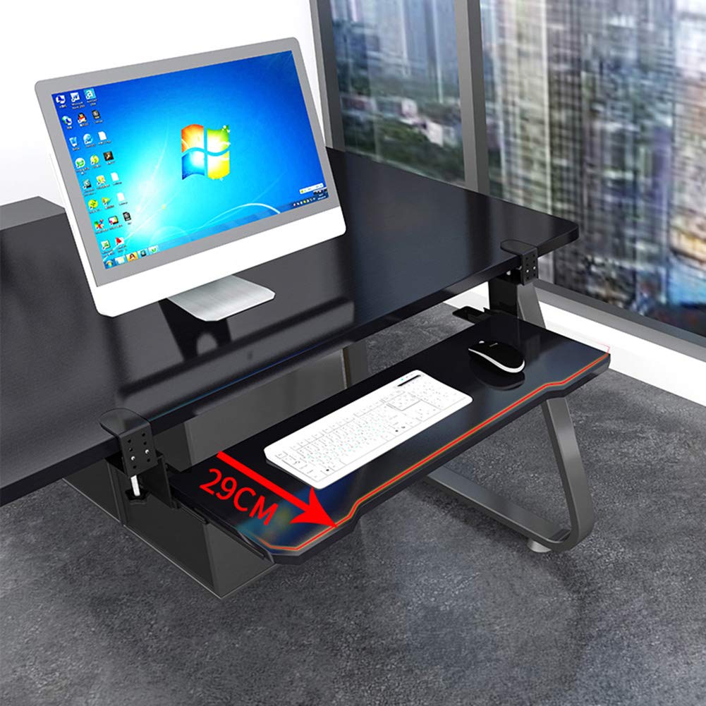 Buy Black Sliding Keyboard Tray with C-Clamp Under Desk, Ergonomic ...