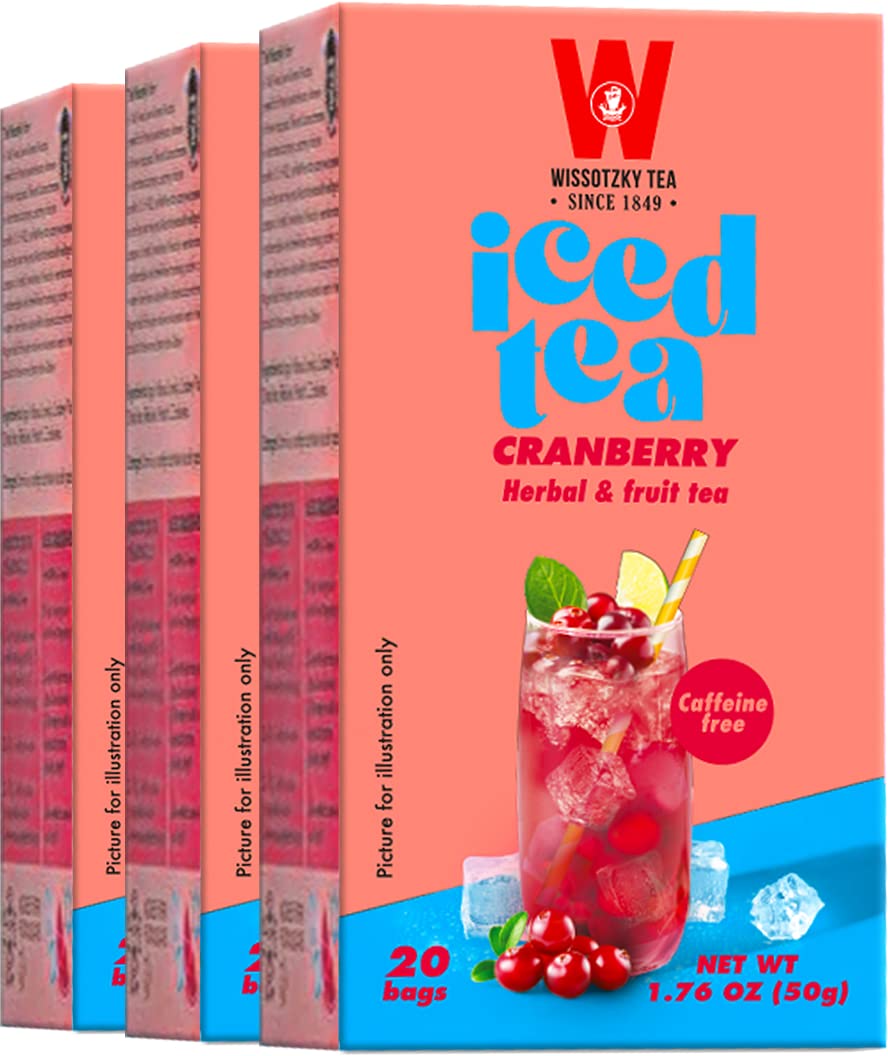 Amazon.com : Wissotzky Cranberry Iced Tea Bags (3 Pack) | Caffeine Free ...