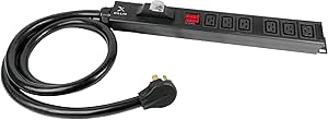 Amazon.com: XILLIN PDU Rackmount Power Strip - Metered-Breaker-Surge Protection 50Amp 250V L6 ...
