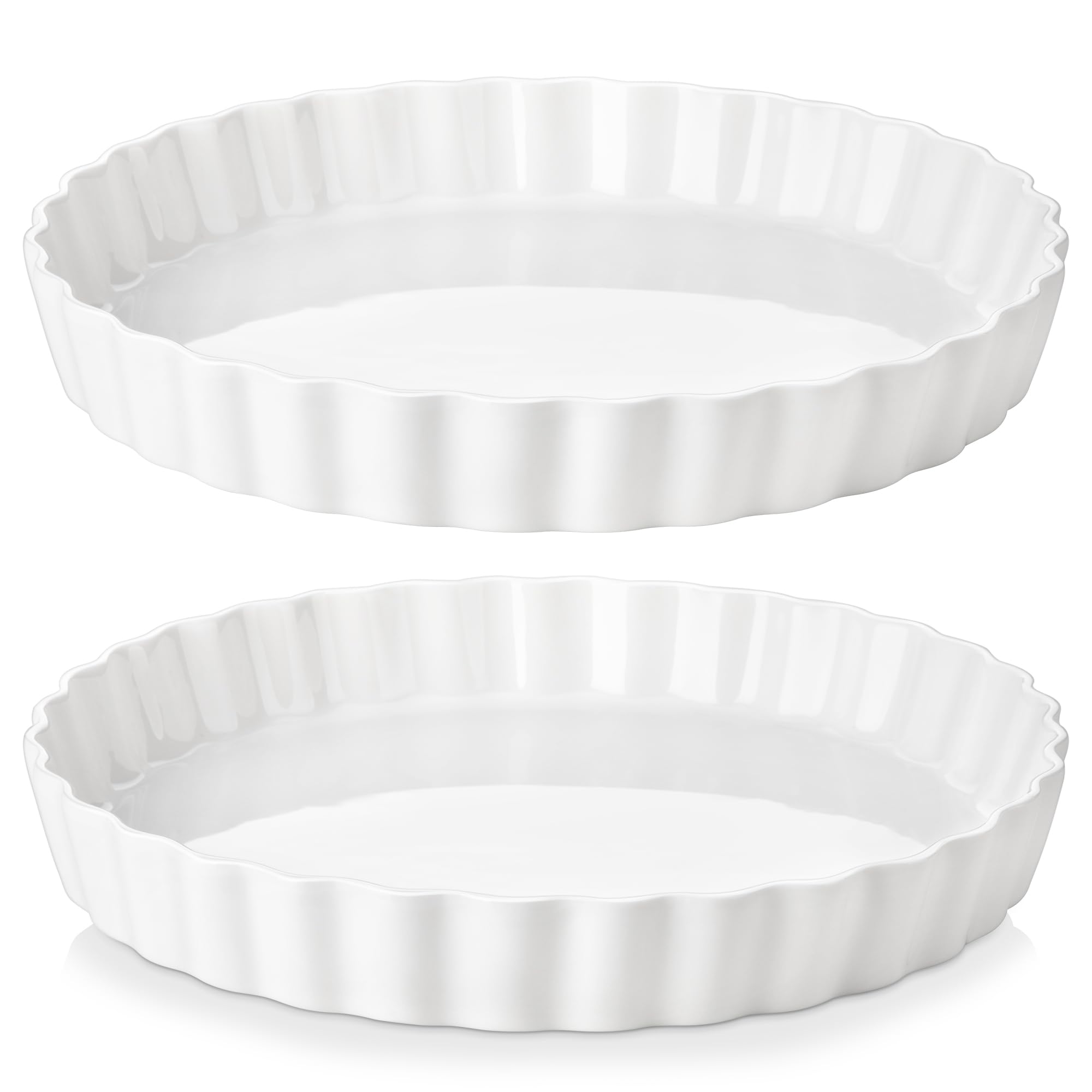 Amazon.com: LOVECASA Porcelain Pie Pan Quiche Baking Dish,10 Inch Non ...