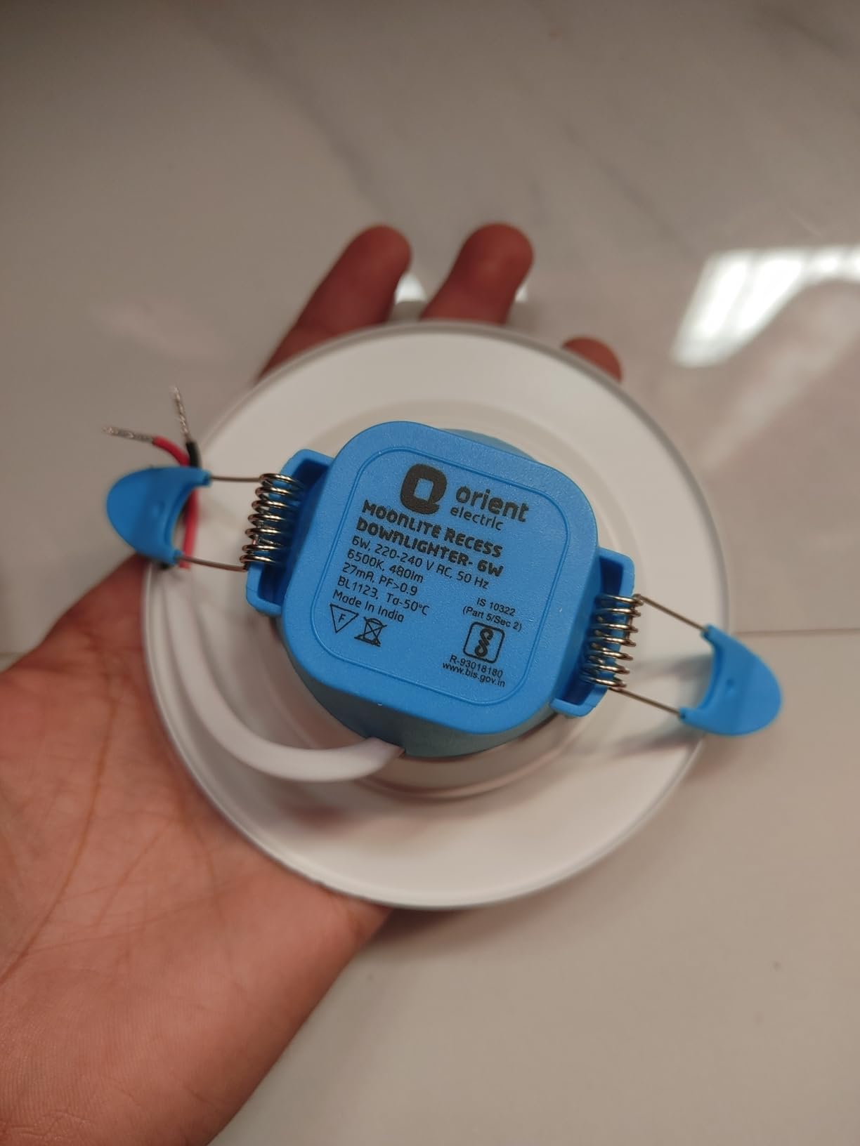 Orient Electric Moonlite 6W LED Down Light, Cool White Light, Round ...