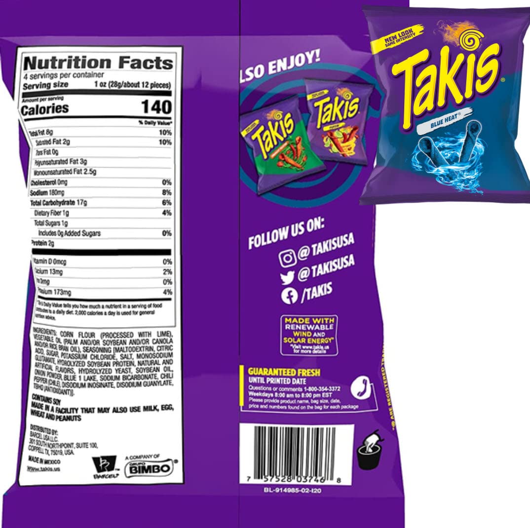 Takis Variety Pack - Takis Blue Heat, Takis Nitro, Takis Chips Fuego In ...