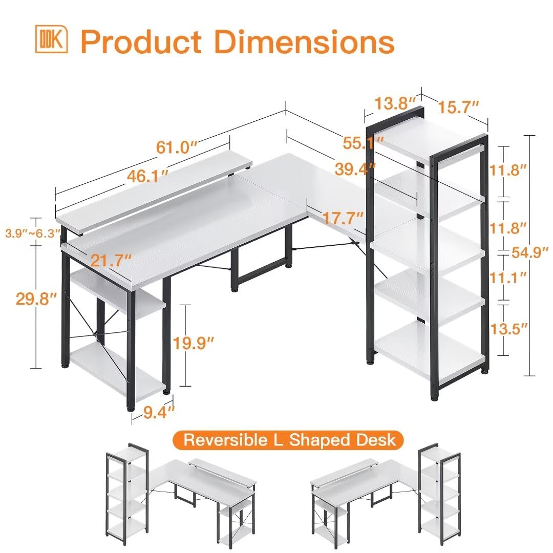 Snapklik.com : ODK L Shaped Desk