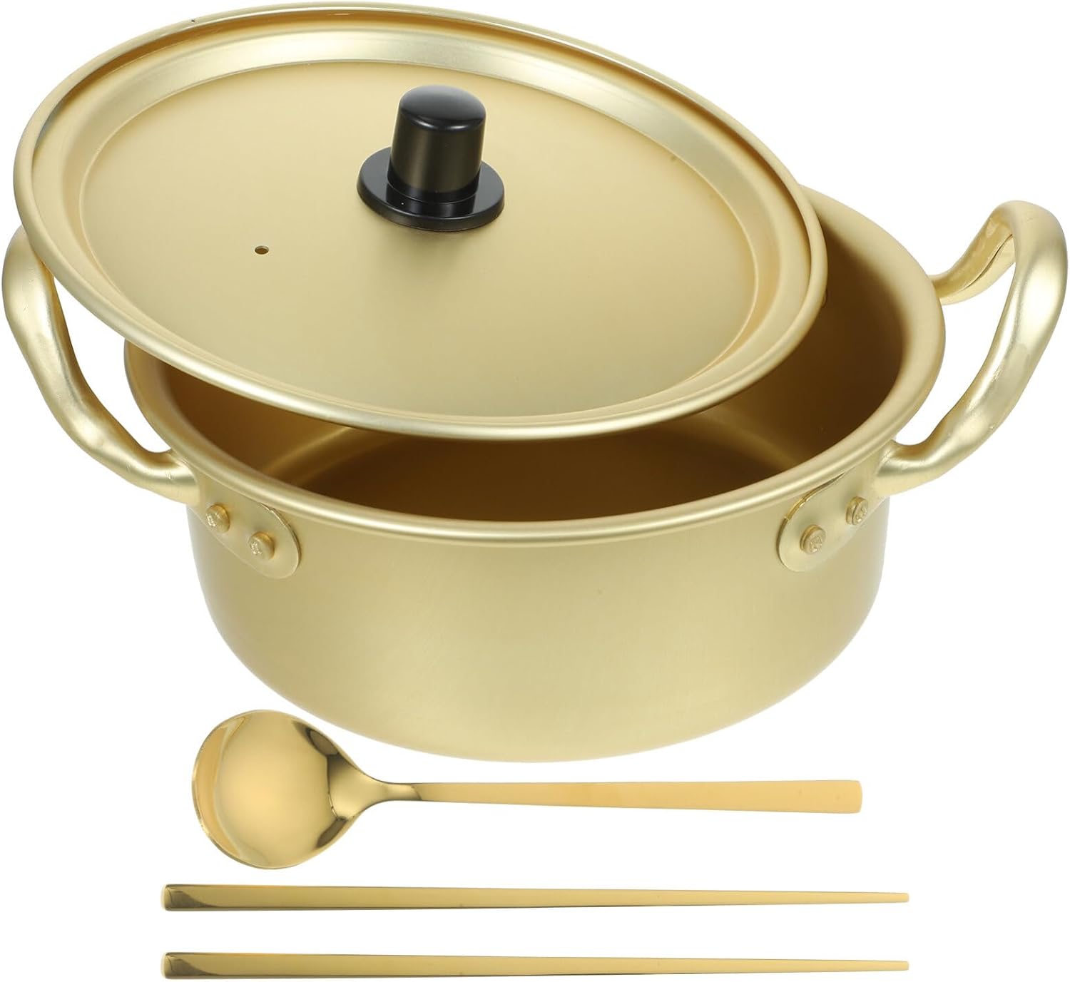 Korean Ramen Noodle Pot, Double Handle Ramen Pot 6.29"(16cm), Yellow ...