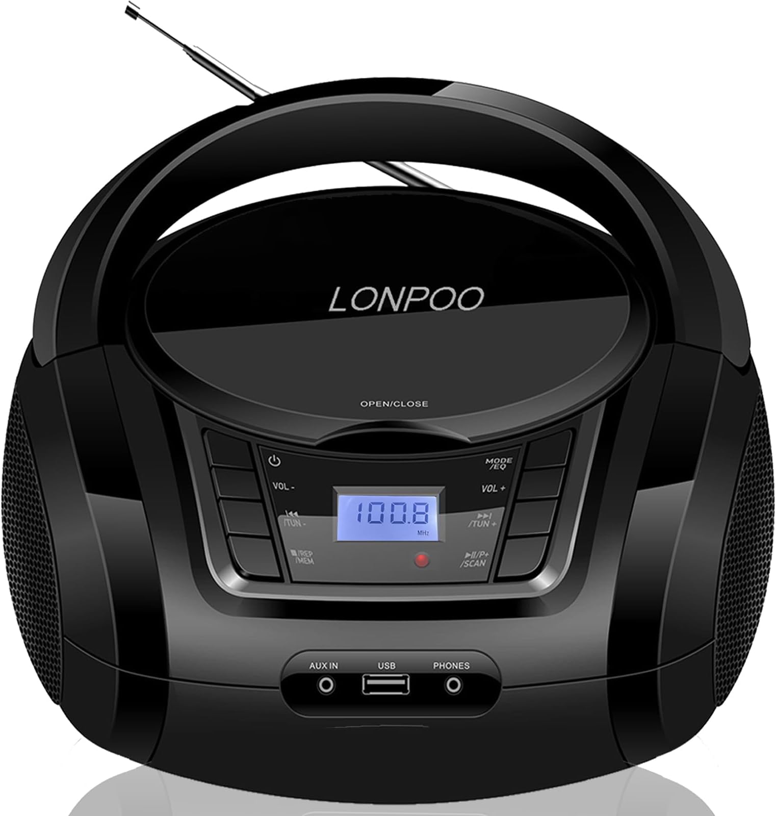 Tragbarer CD-Player | Boombox | CD/CD-R | USB | FM Radio | AUX-Eingang | Kopfhöreranschluss | CD ...