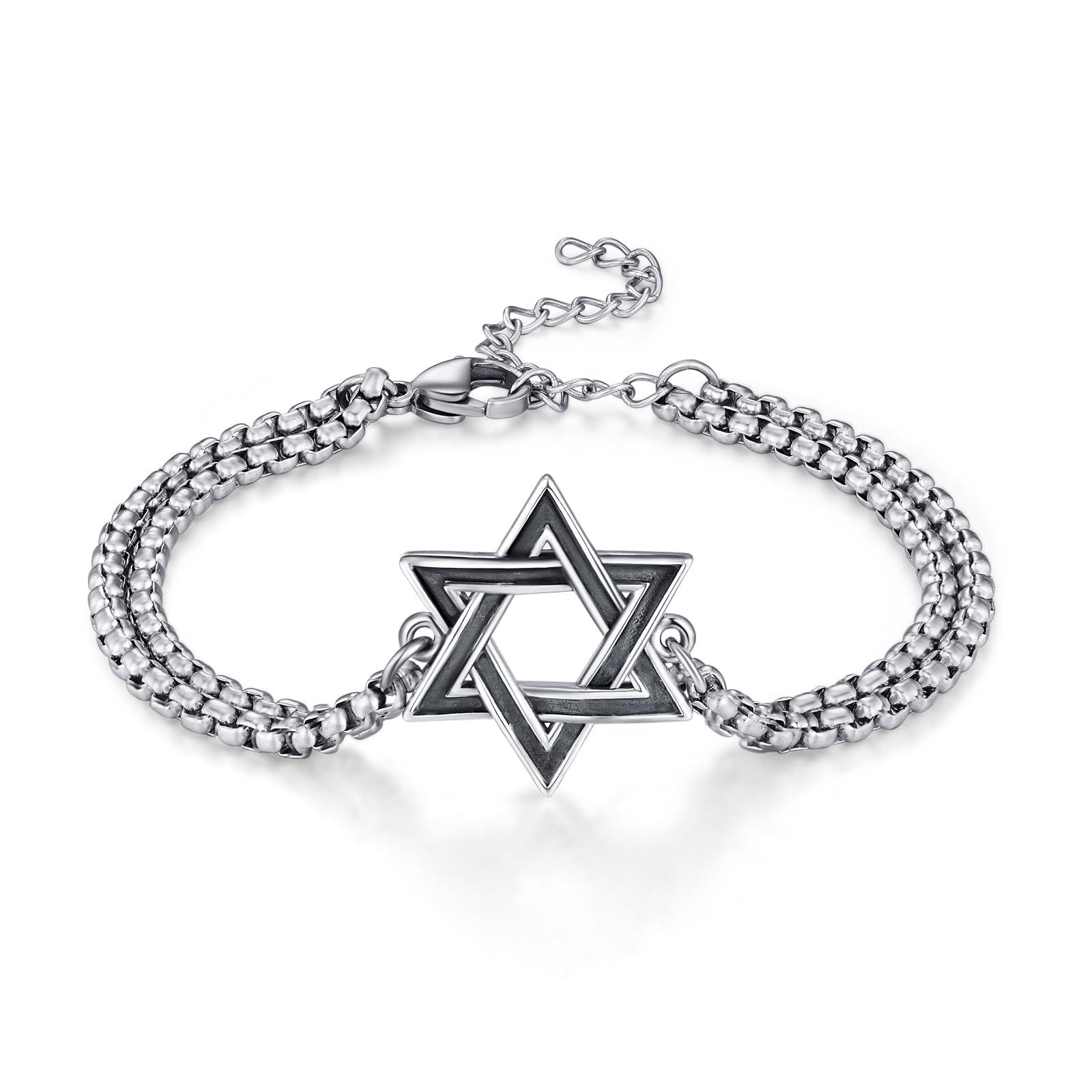 Snapklik.com : DOTBJ 925 Sterling Silver Star Of David Jewish Bracelet ...