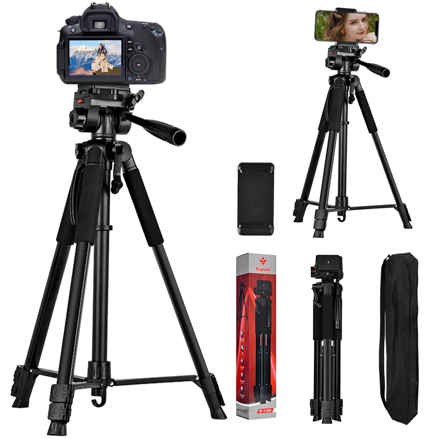 MOGONE 170CM Tripie para Camara Fotografica, Tripie Camara Profesional ...