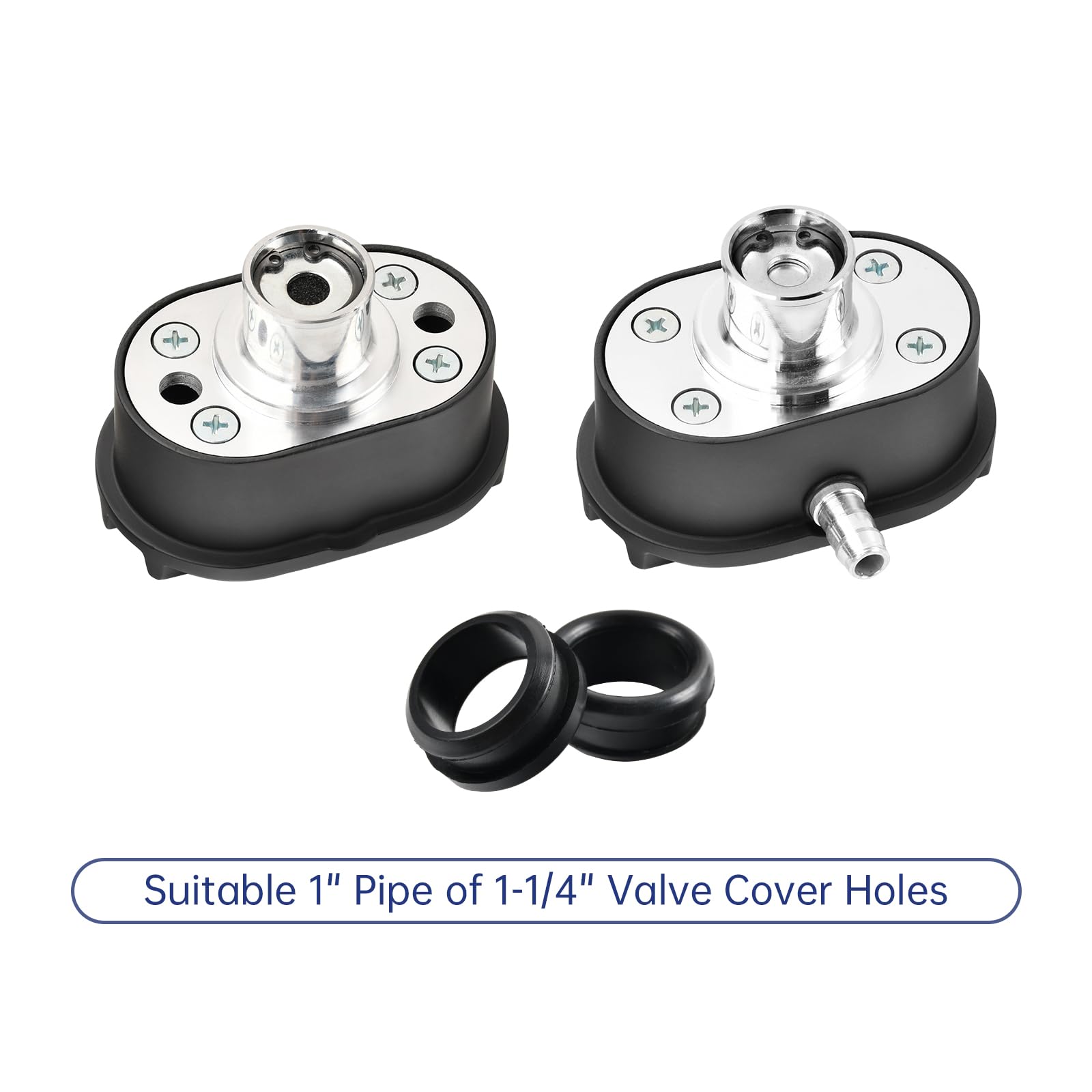 Snapklik.com : Oval Valve Cover PCV Combo Kit, Aluminum Air Breather ...