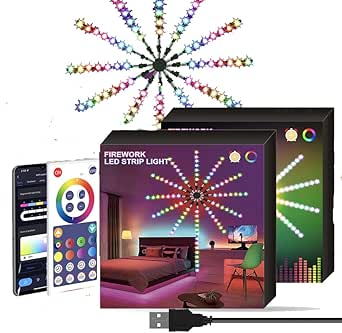 UanTii Smart Fireworks LED Light Strip Tuya WIFI Music LED Light Strip ...